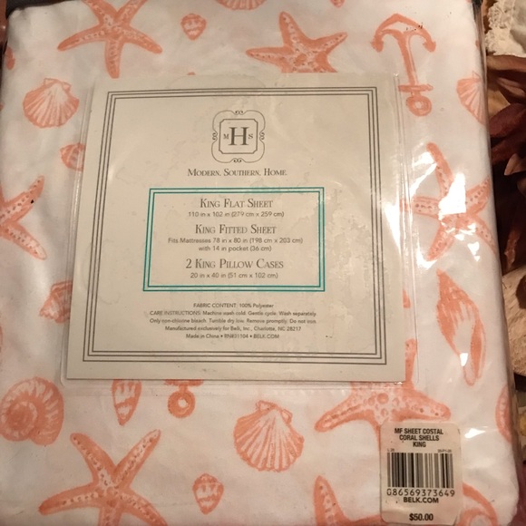 belk | Bedding | Nwt Modern Southern Home Coastal King Sheet Set | Poshmark